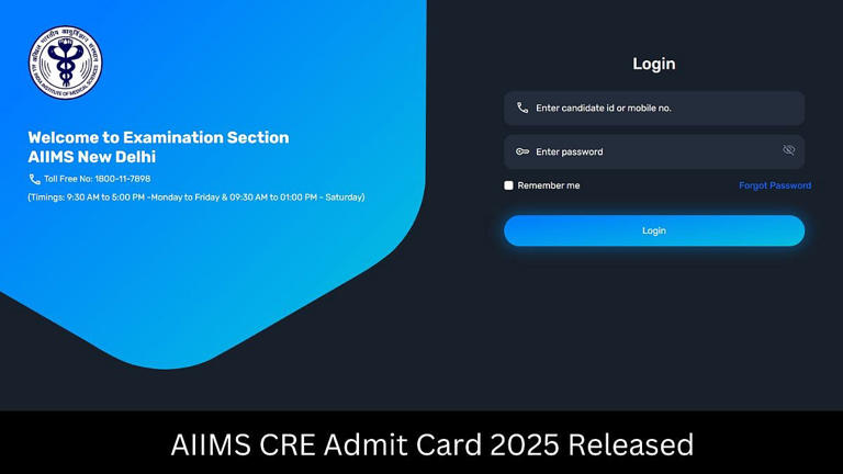 AIIMS CRE Admit Card 2025 Released At aiimsexams.ac.in: Here's How To ...