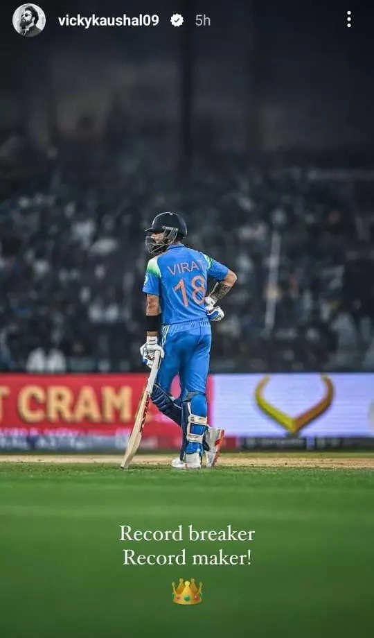 Vicky Kaushal hails Virat Kohli as ‘Record Breaker, Record Maker’ after ...