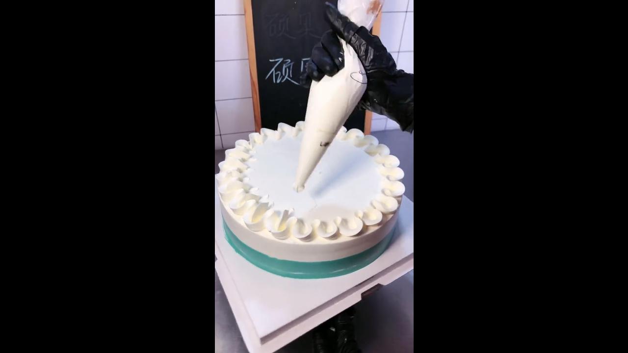 Satisfying Dressing Blue With Fruits Icing Cake