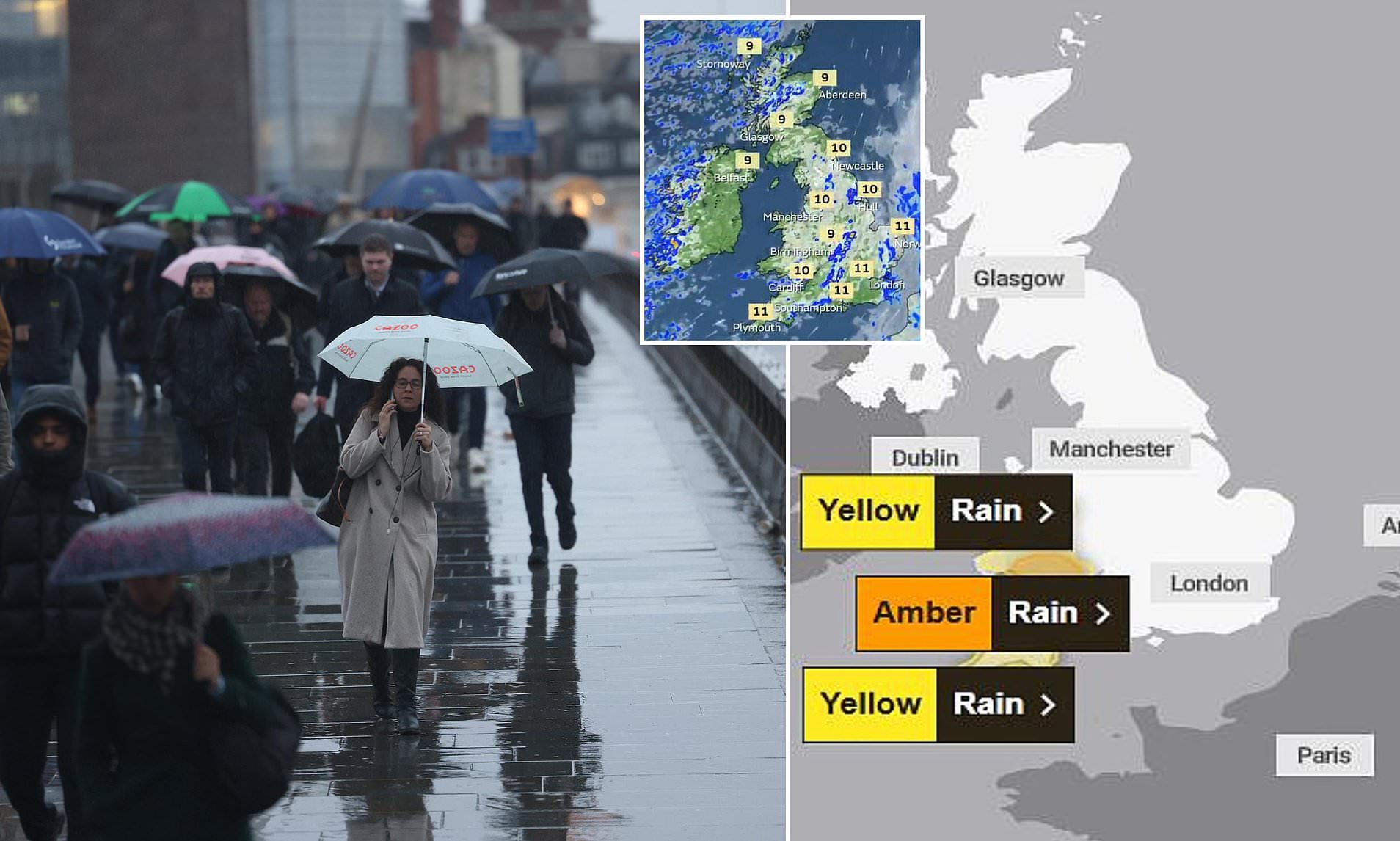 Weather map reveals where torrential rain and flooding will hit UK