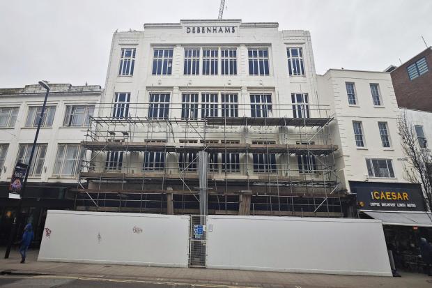 Works underway at former Debenhams set to become flats and 'sky lounge'