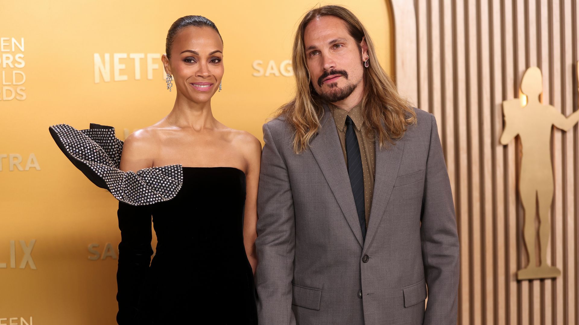Zoe Saldaña's husband Marco Perego visibly emotional amid rare dare ...