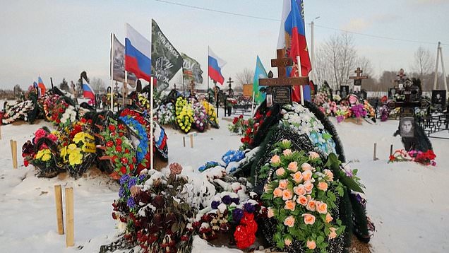 Monument to dead Russian soldiers reflects three years of heavy losses