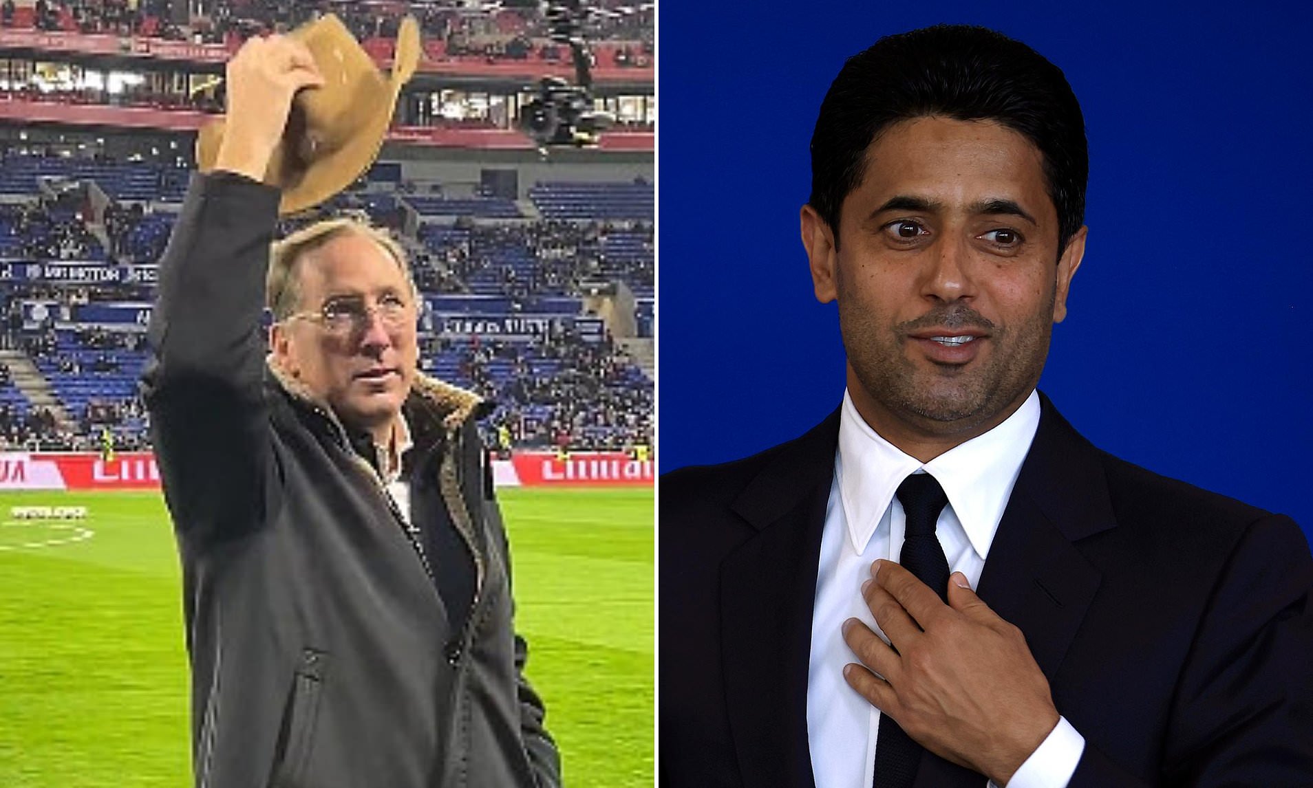 The bizarre moment a Premier League owner wears a COWBOY HAT for PSG ...