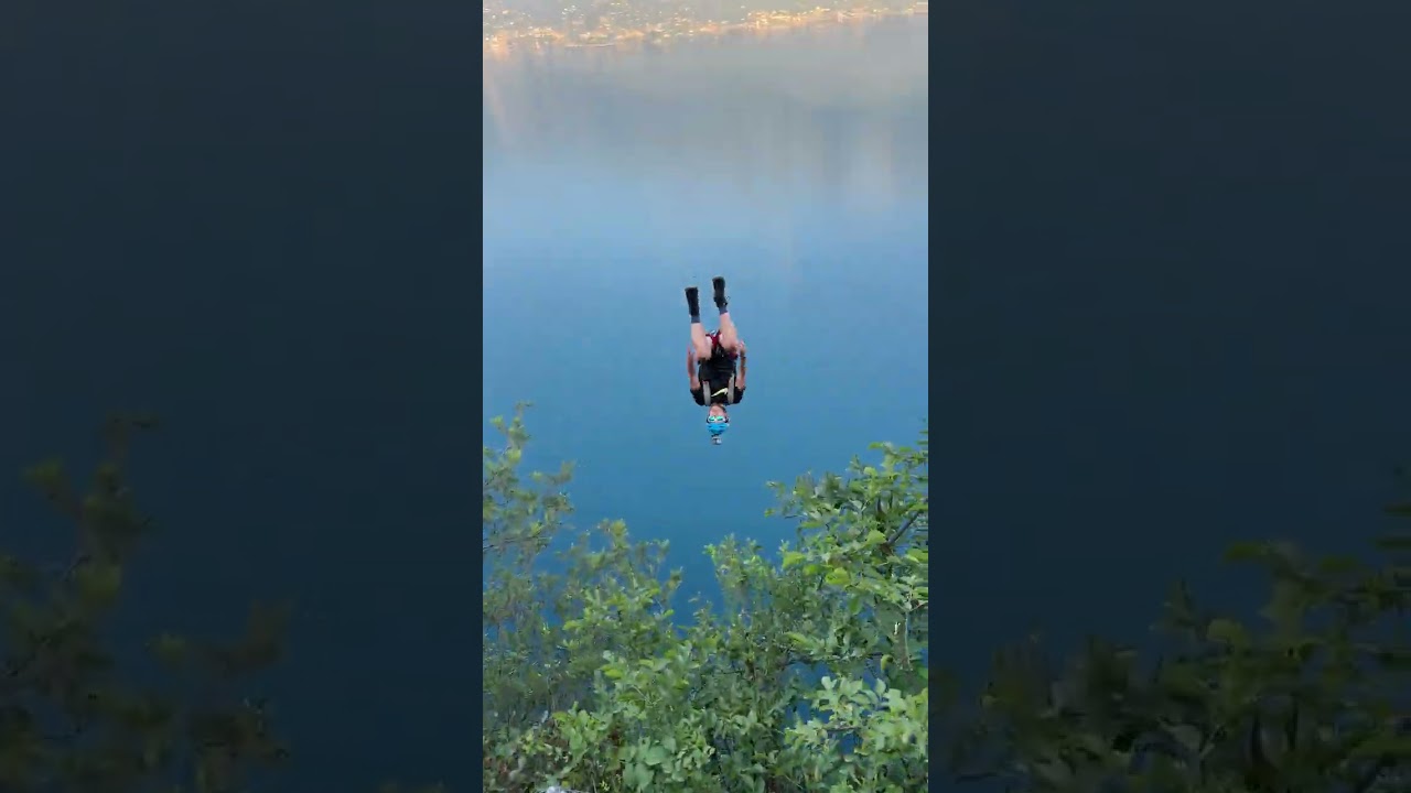 Crazy BASE jump front flip