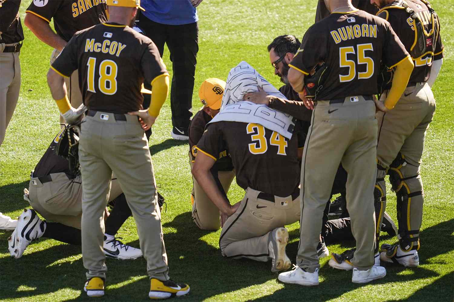 Padres Pitcher Cole Paplham Gets Hit in the Face by 102 MPH Line Drive ...