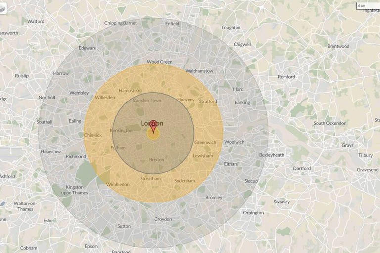 UK nuke map shows what devastation Russia could cause with 'WW3' strikes on Britain