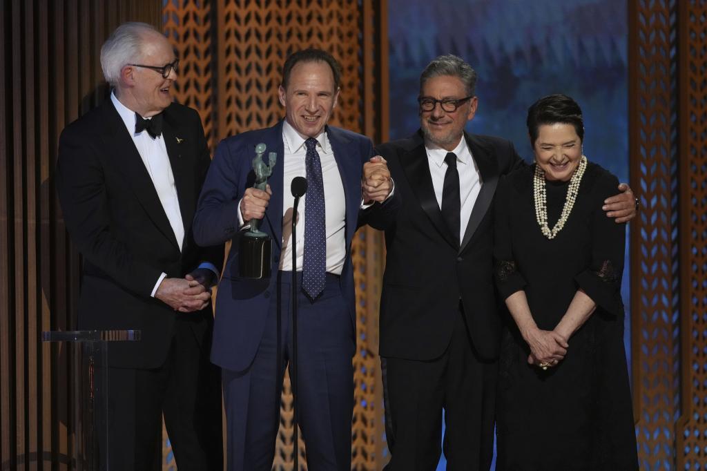 'Conclave' cast celebrates with Timothée Chalamet and Ariana Grande ...