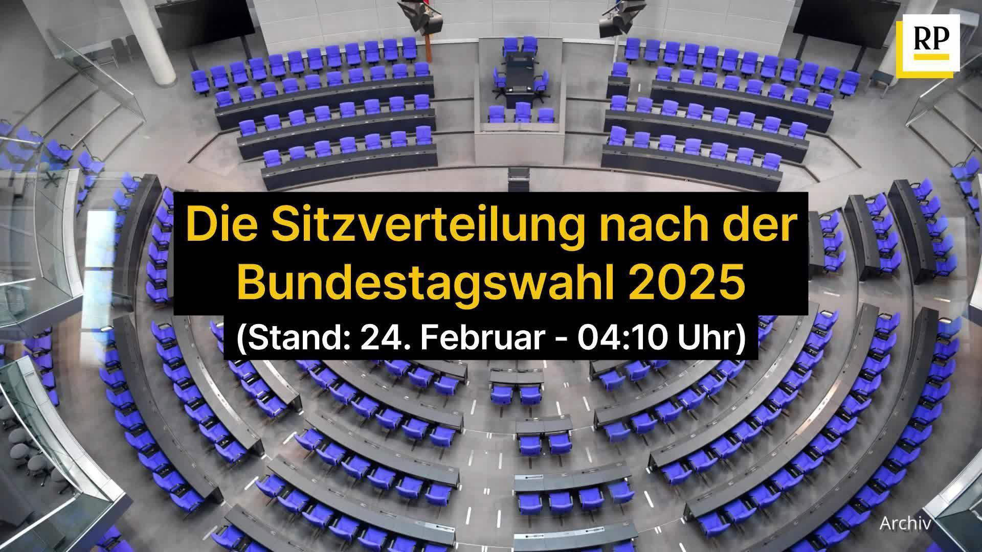 Die Sitzverteilung im Bundestag nach der Bundestagswahl 2025 Die Sitzverteilung im Bundestag nach der Bundestagswahl 2025