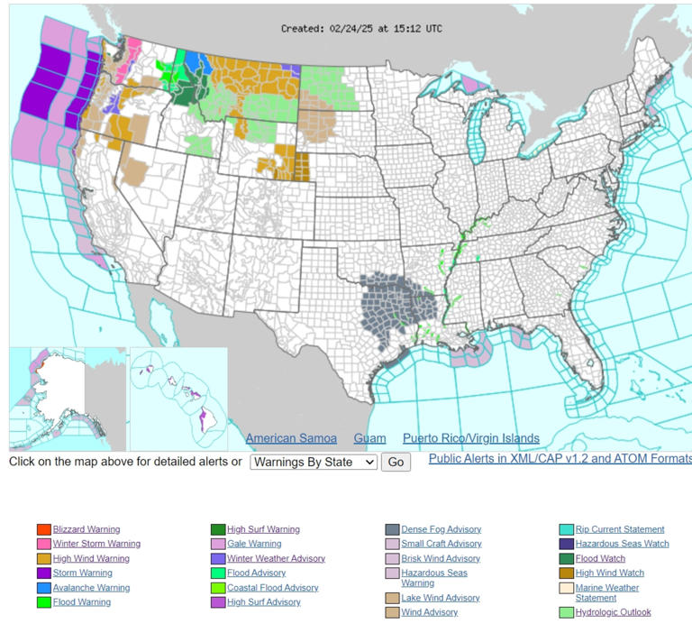 Atmospheric River Map Shows Every Weather Warning as Storm Moves East