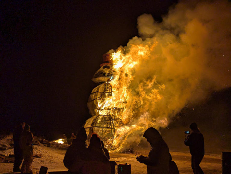 Burning Snowman went up in flames on 10th anniversary of the festival