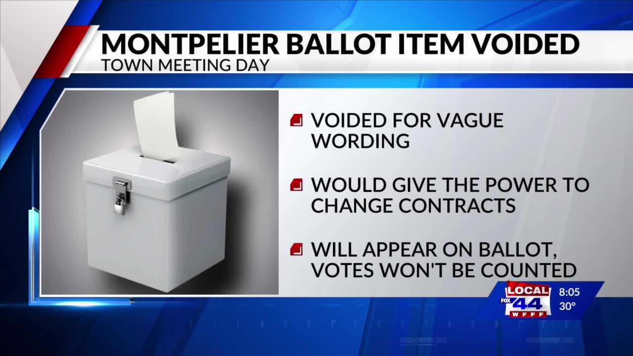 Town Meeting Day: Montpelier ballot item voided
