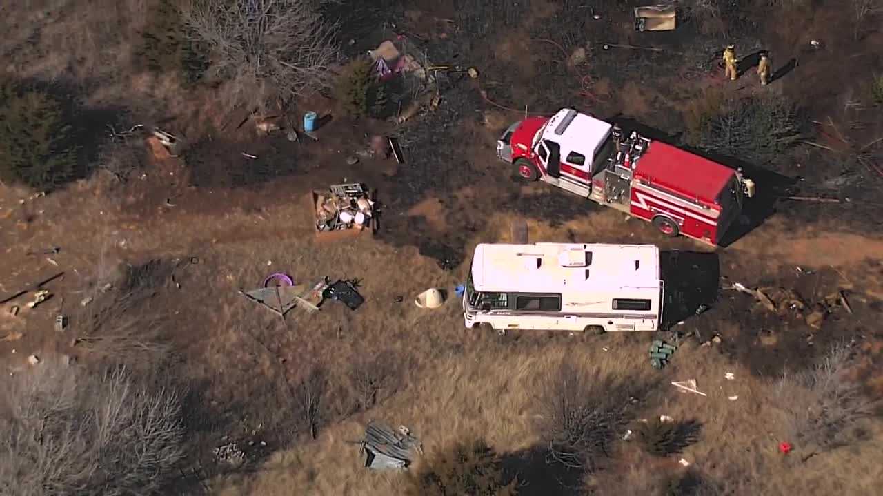 Fire extinguished after flames trapped person inside travel trailer in ...