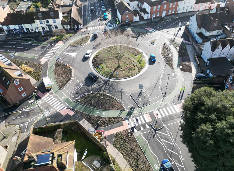 Work on Chichester's controversial new Dutch-style roundabout draws to ...