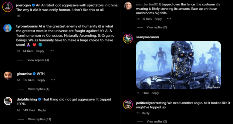 China: Humanoid robot’s ‘aggressive’ gesture toward humans at festival ...