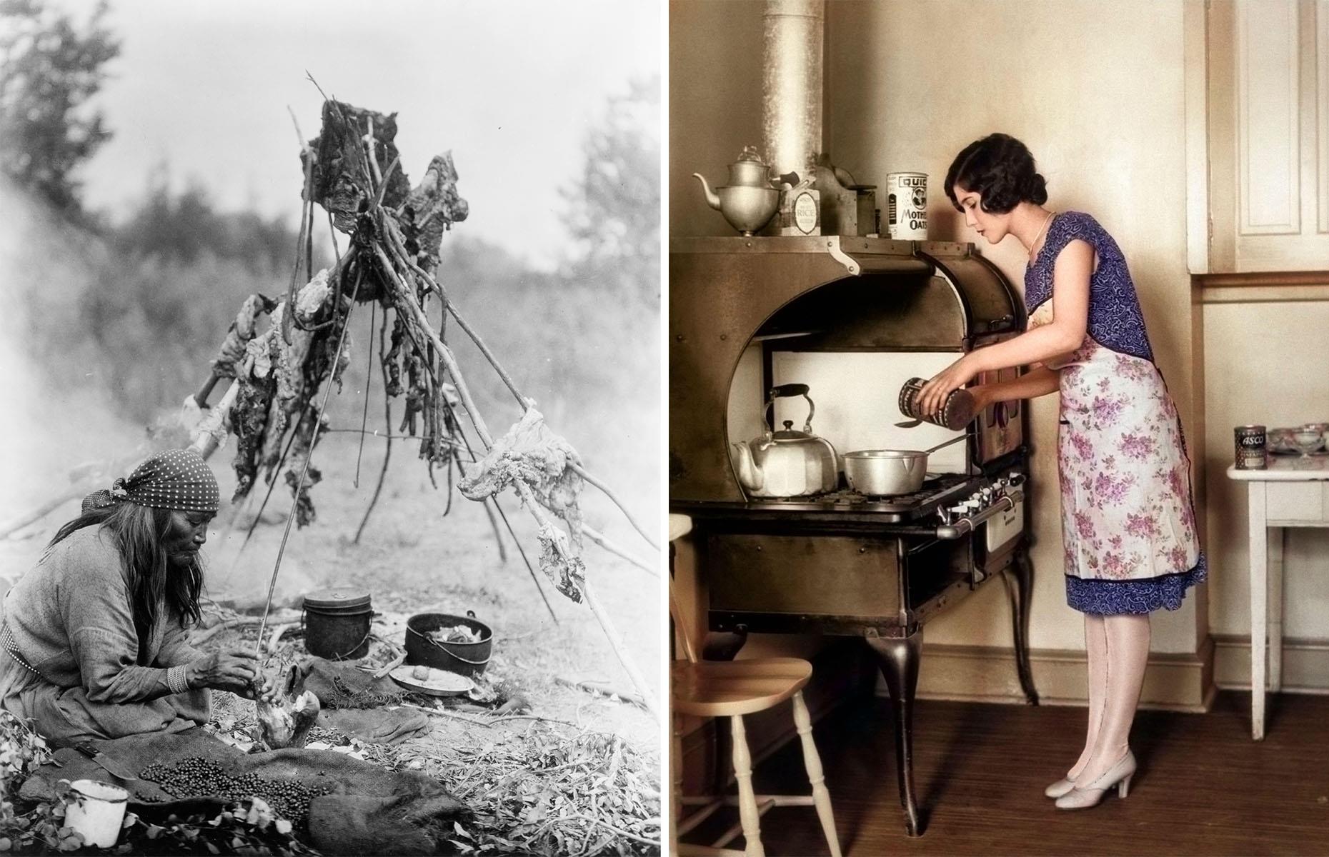 Rare photos reveal how home life has changed over the centuries