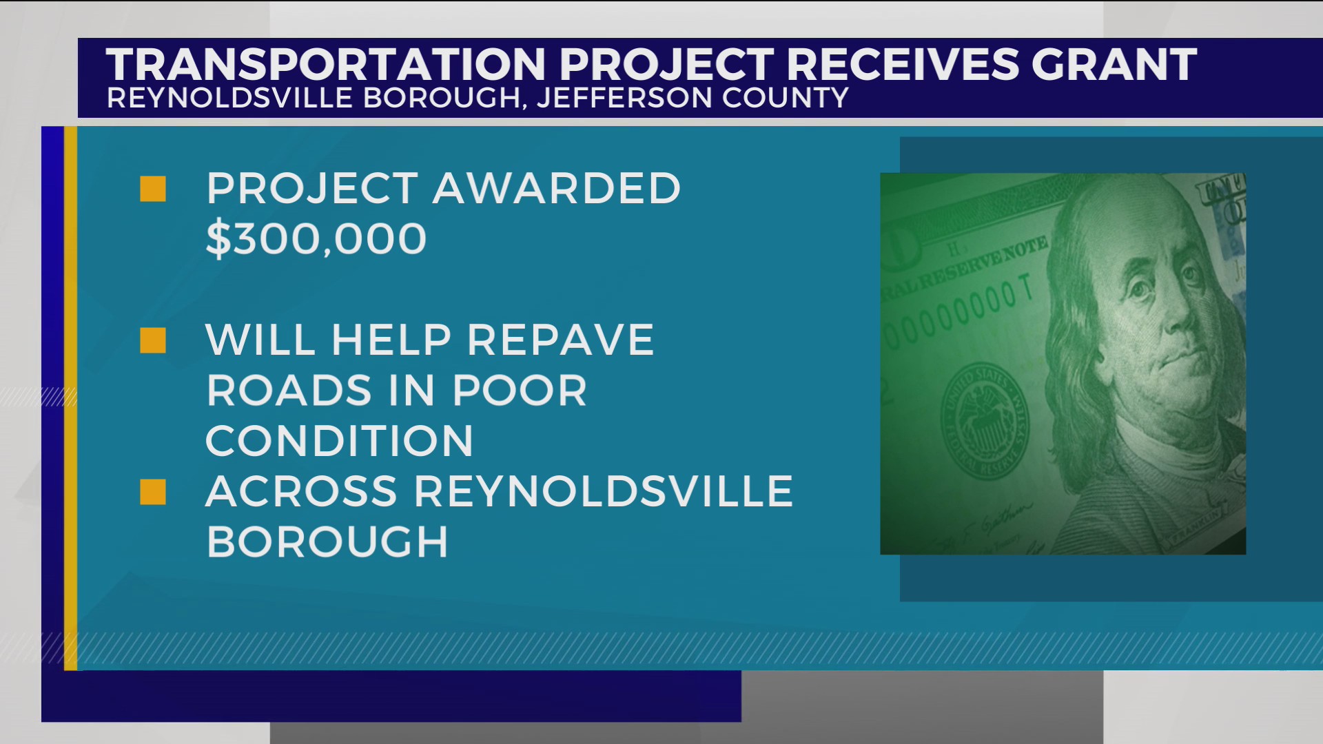 Jefferson, Centre Counties receive grants for transportation projects