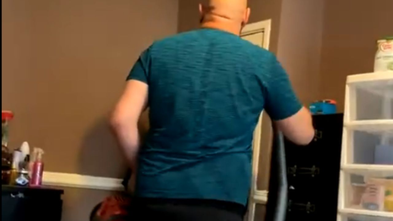 Comical cleaning fail as man prepares home for new baby