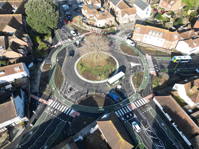 Work on Chichester's controversial new Dutch-style roundabout draws to ...