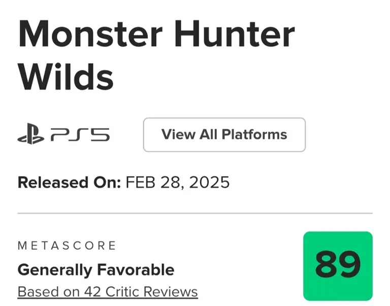 《怪物猎人：荒野》MC评分已公布，IGN8分