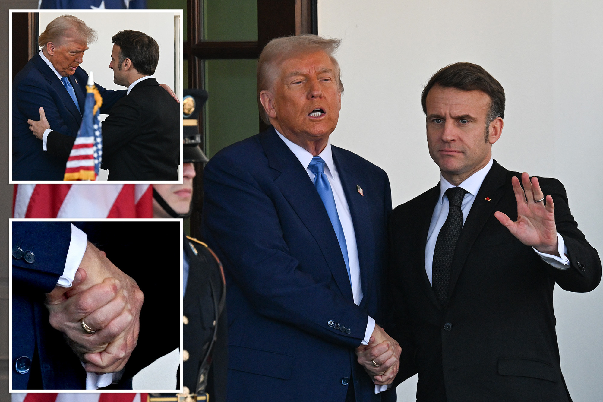 Trump, French President Macron engage in tug-of-war handshake at White ...