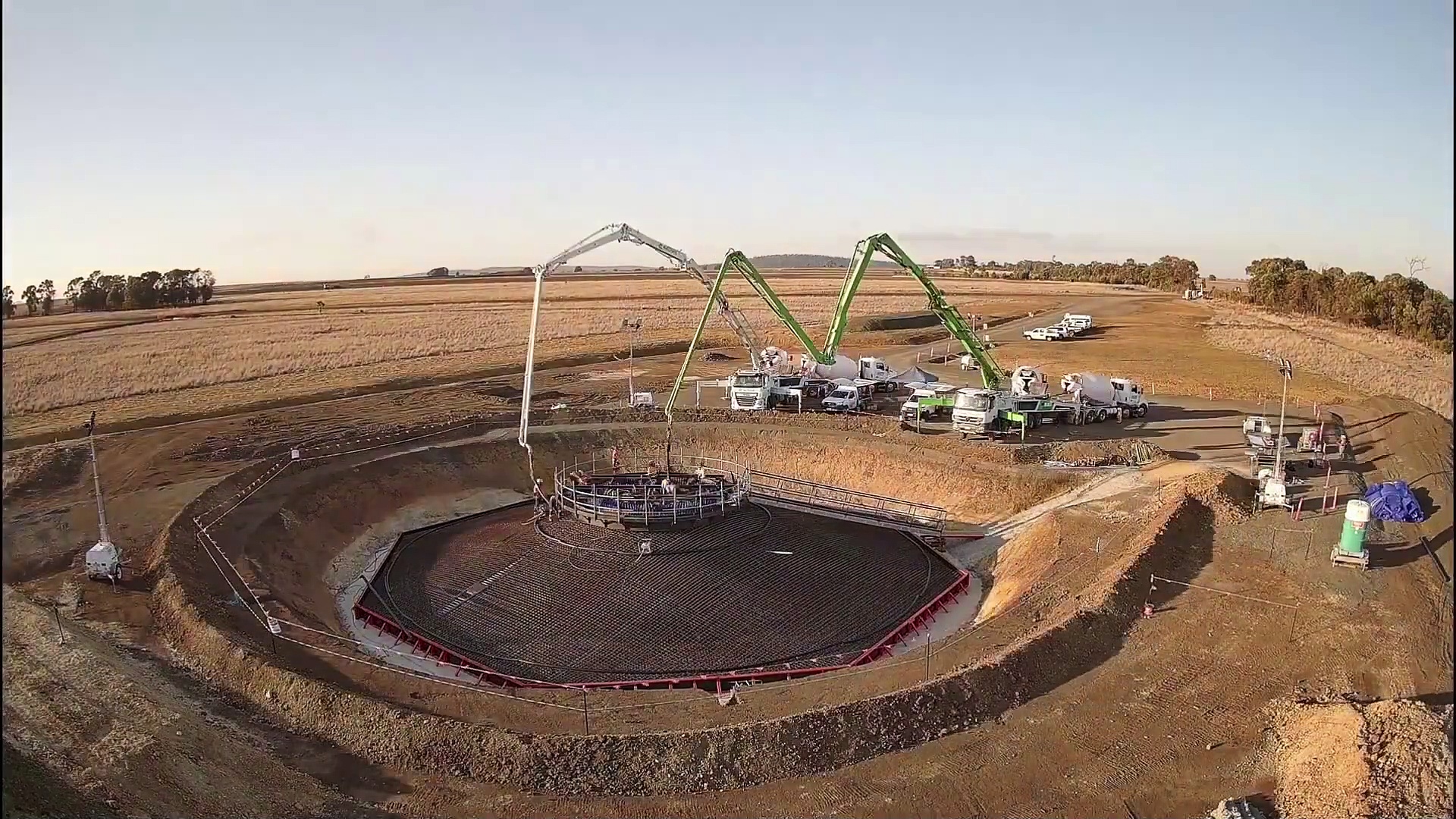 Wambo wind farm concrete pour