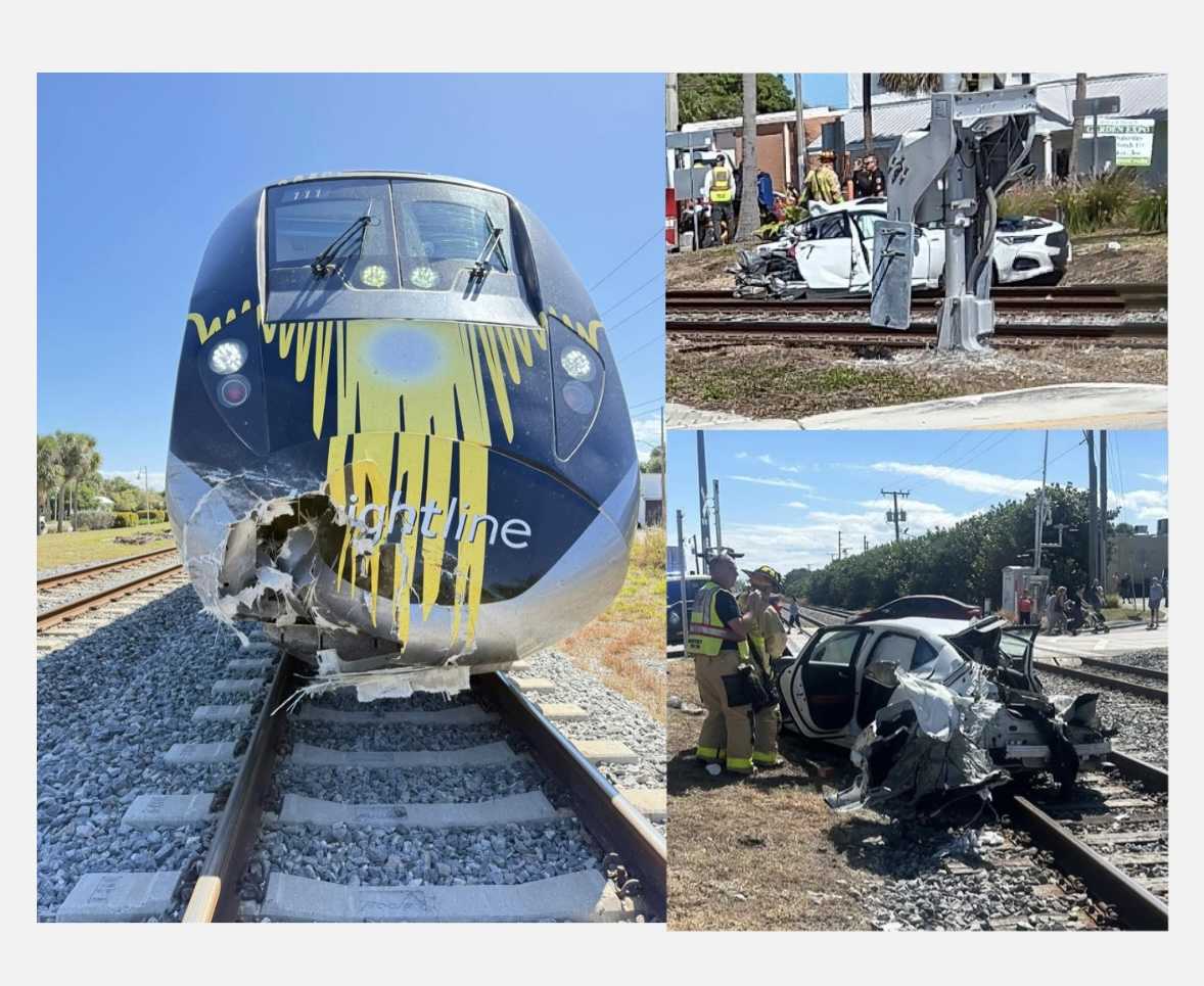 Two women survive crash between car and Brightline train
