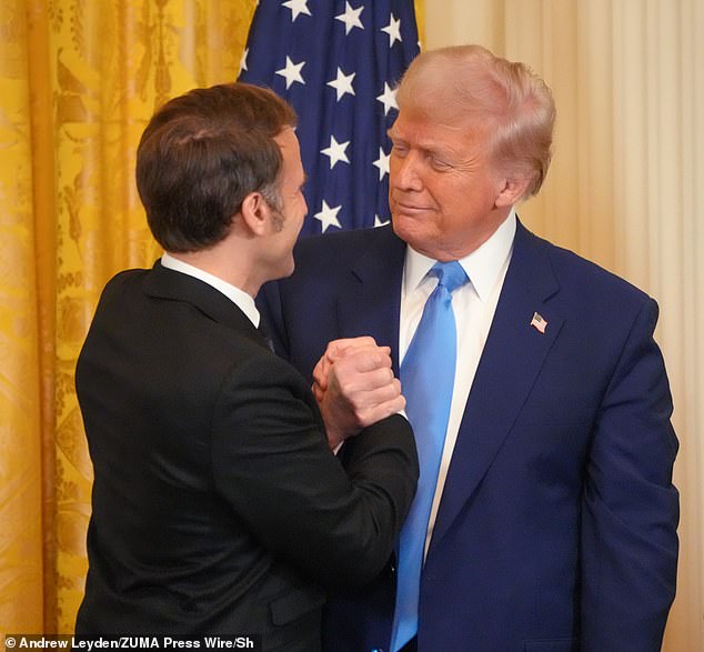 Trump and Macron's handshakes go viral amid peace deal 'breakthrough'
