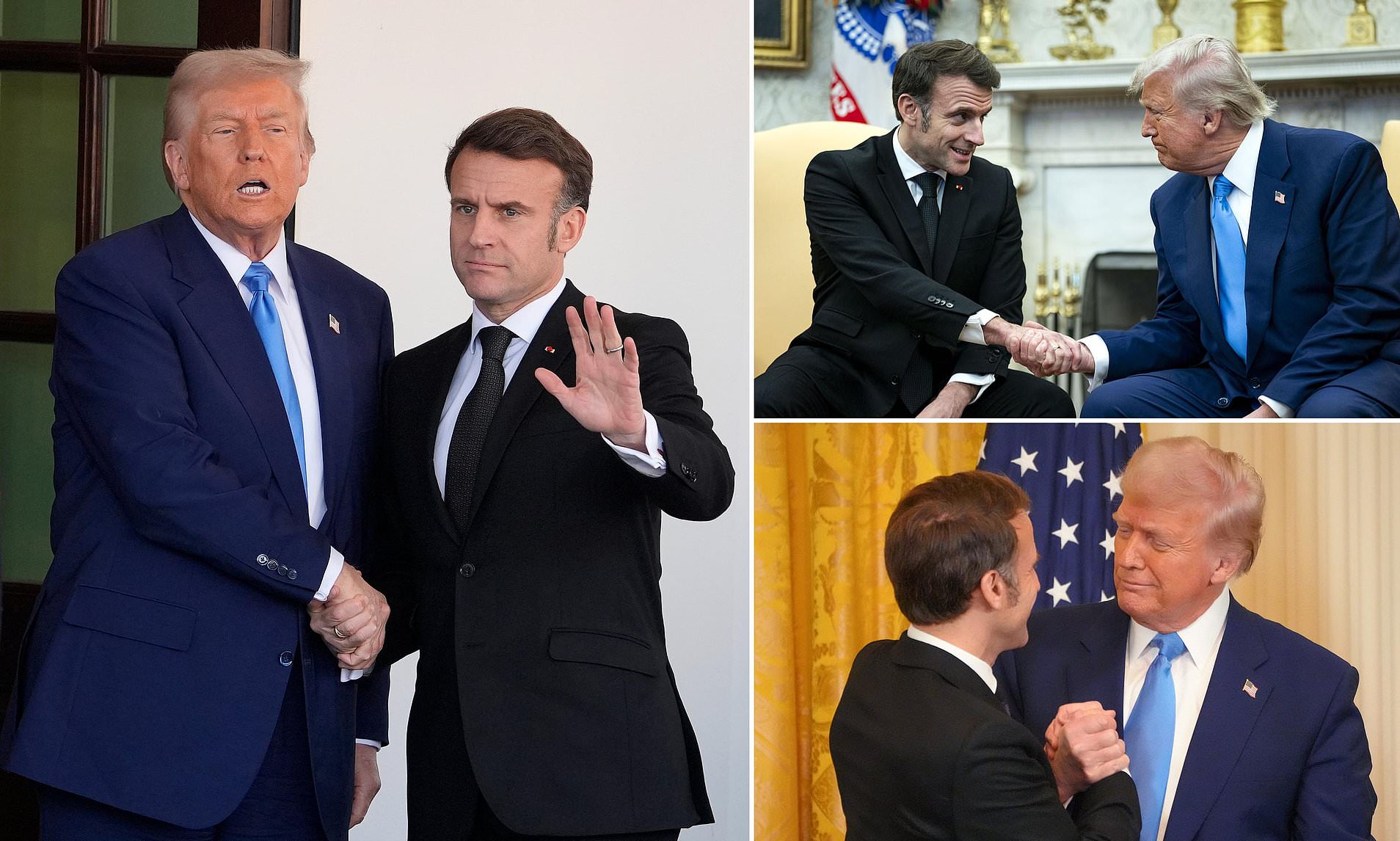 Trump and Macron's handshakes go viral amid peace deal 'breakthrough'