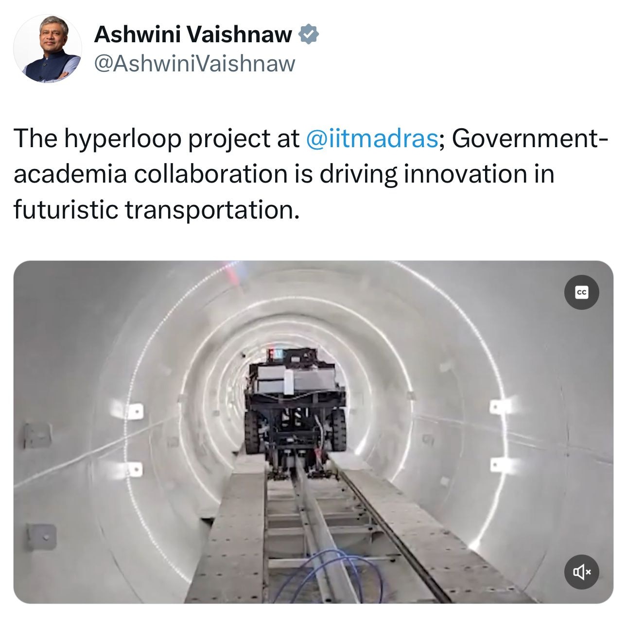 India's first hyperloop test track. Delhi to Jaipur in 30 minutes?