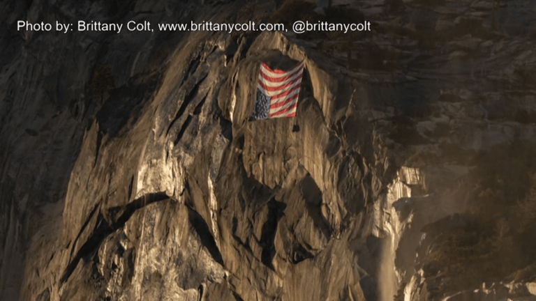 Upside down flag eclipses last weekend of Yosemite Firefall