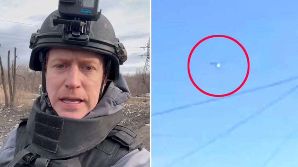 Dramatic first-person footage of aid worker running from Russian drones