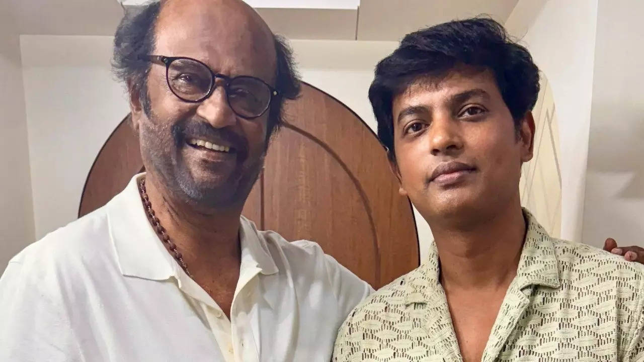 Vijay Kumar meets superstar Rajinikanth on the sets of 'Coolie'