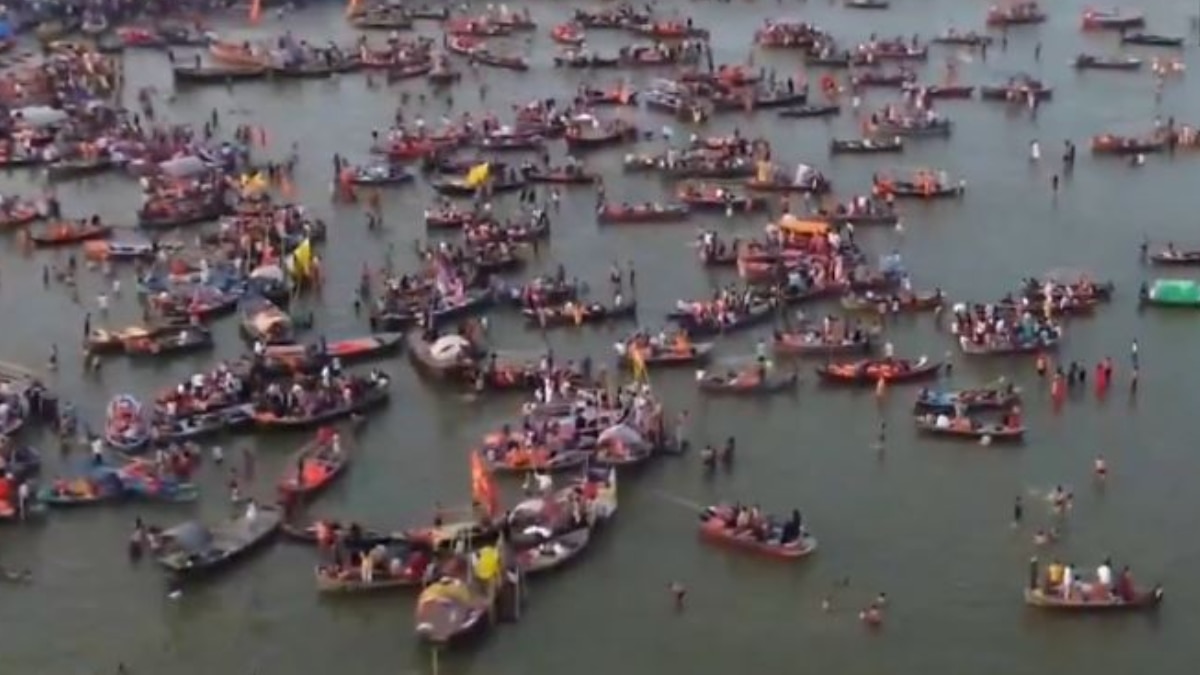 Check Out This Bird's Eye View Of Sangam As Maha Kumbh Devotees Take ...