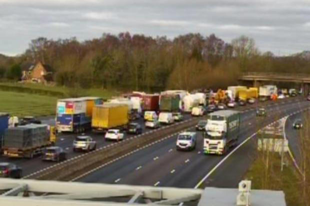 Long delays on M6 outside Warrington as crash closes lanes in rush hour