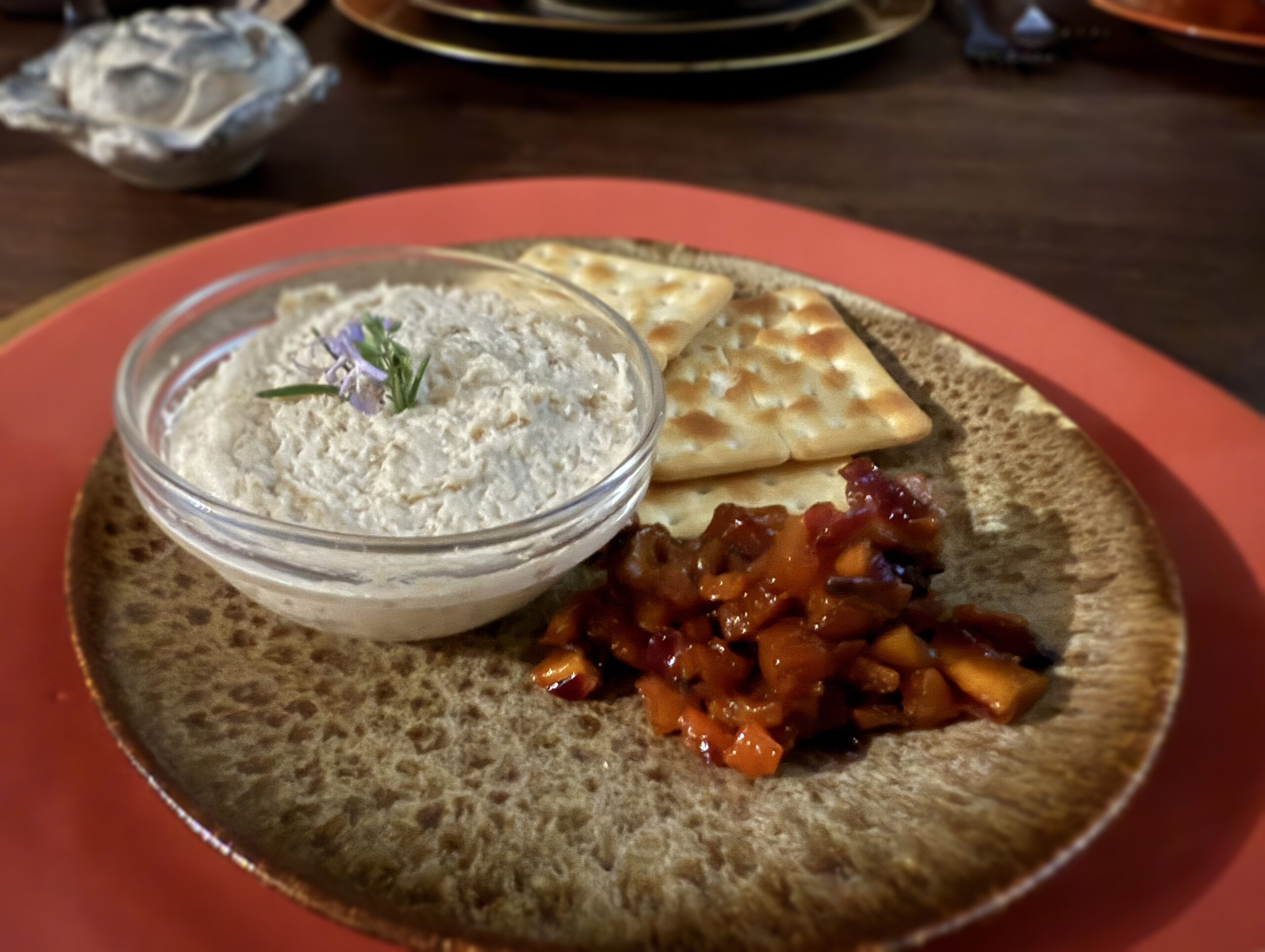 Snoek pâté with mango-jerepigo relish