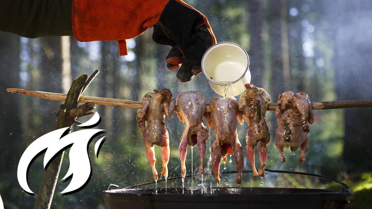 I Fried Quail Suspended Over Fire – Wild Cooking Experiment!