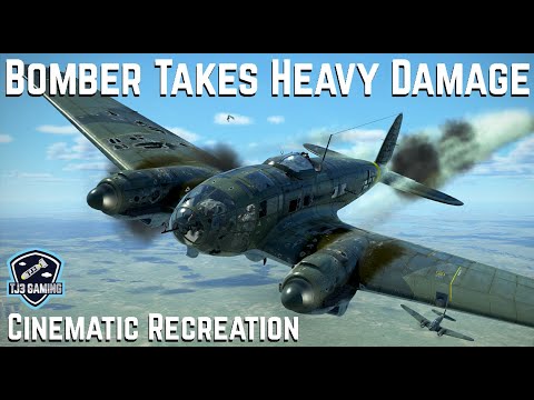 German Bomber Takes Heavy Damage on Bombing Run! Cinematic WWII ...