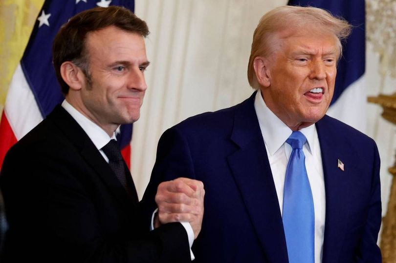 Donald Trump sparks 'concern' after viewers spot issue during Macron ...