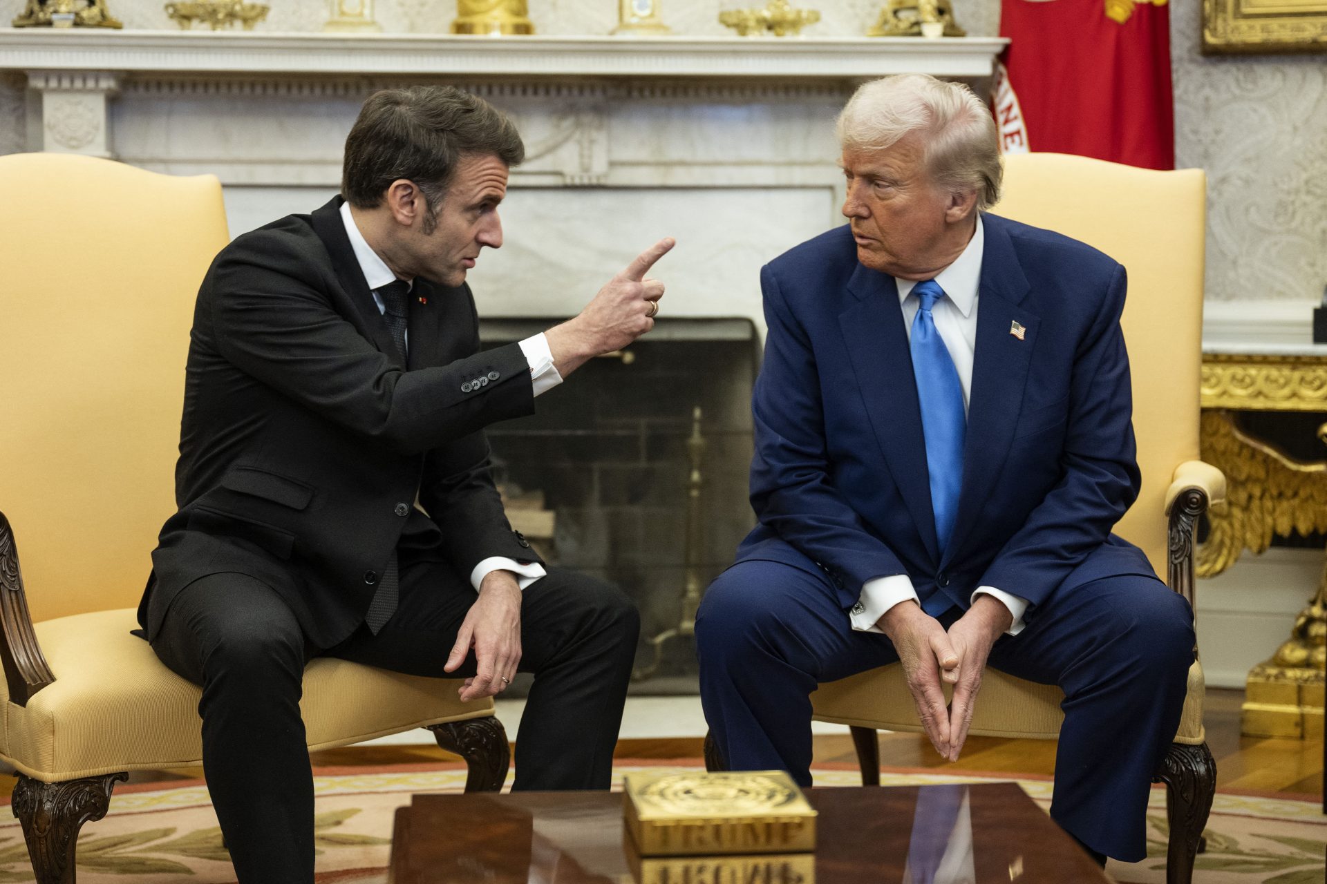 Macron interrupts Trump and corrects his spread of misinformation on ...