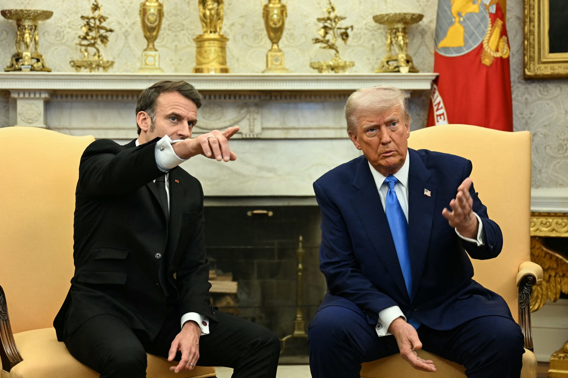 Macron interrupts Trump and corrects his spread of misinformation on ...