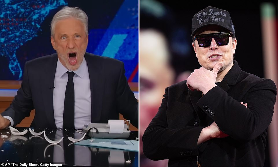 Jon Stewart's heated monologue over DOGE results in accident