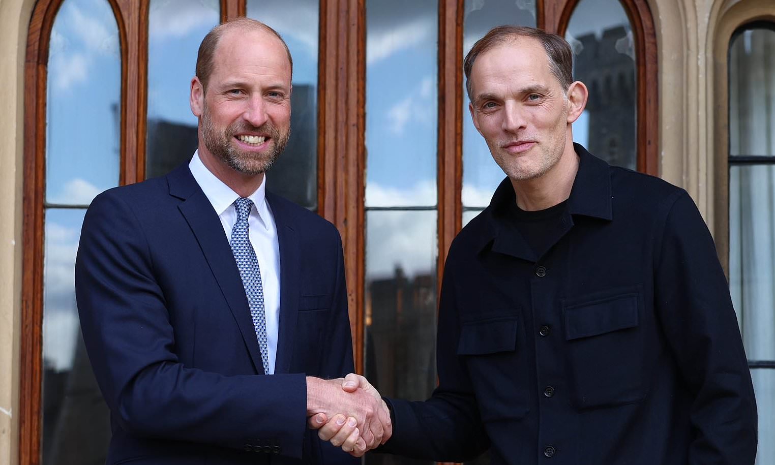Prince William meets England boss Thomas Tuchel as the German prepares ...