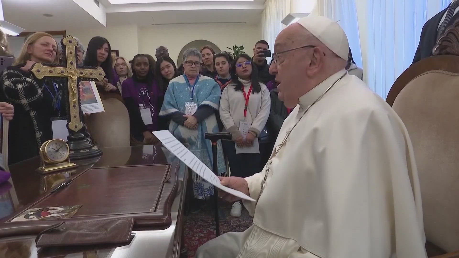 Pope Francis still in critical condition, able to get out of bed and ...