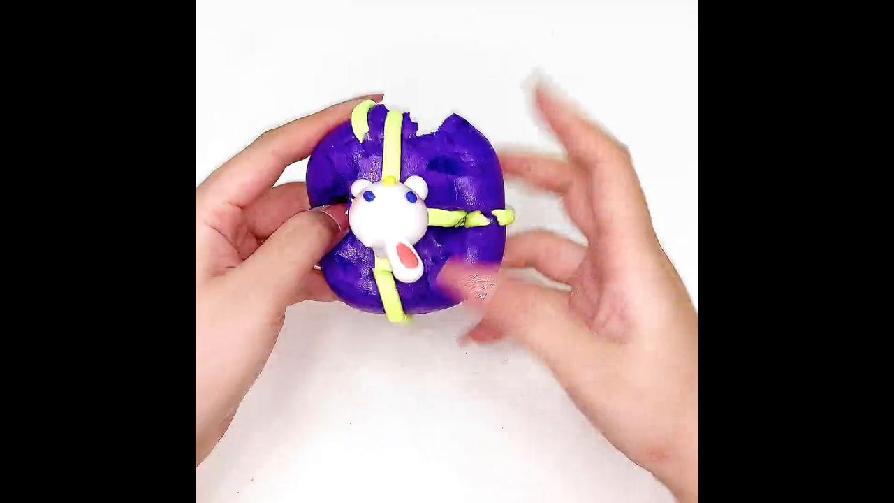 Satisfying Cracking White Rabbit On Purple Land Clay