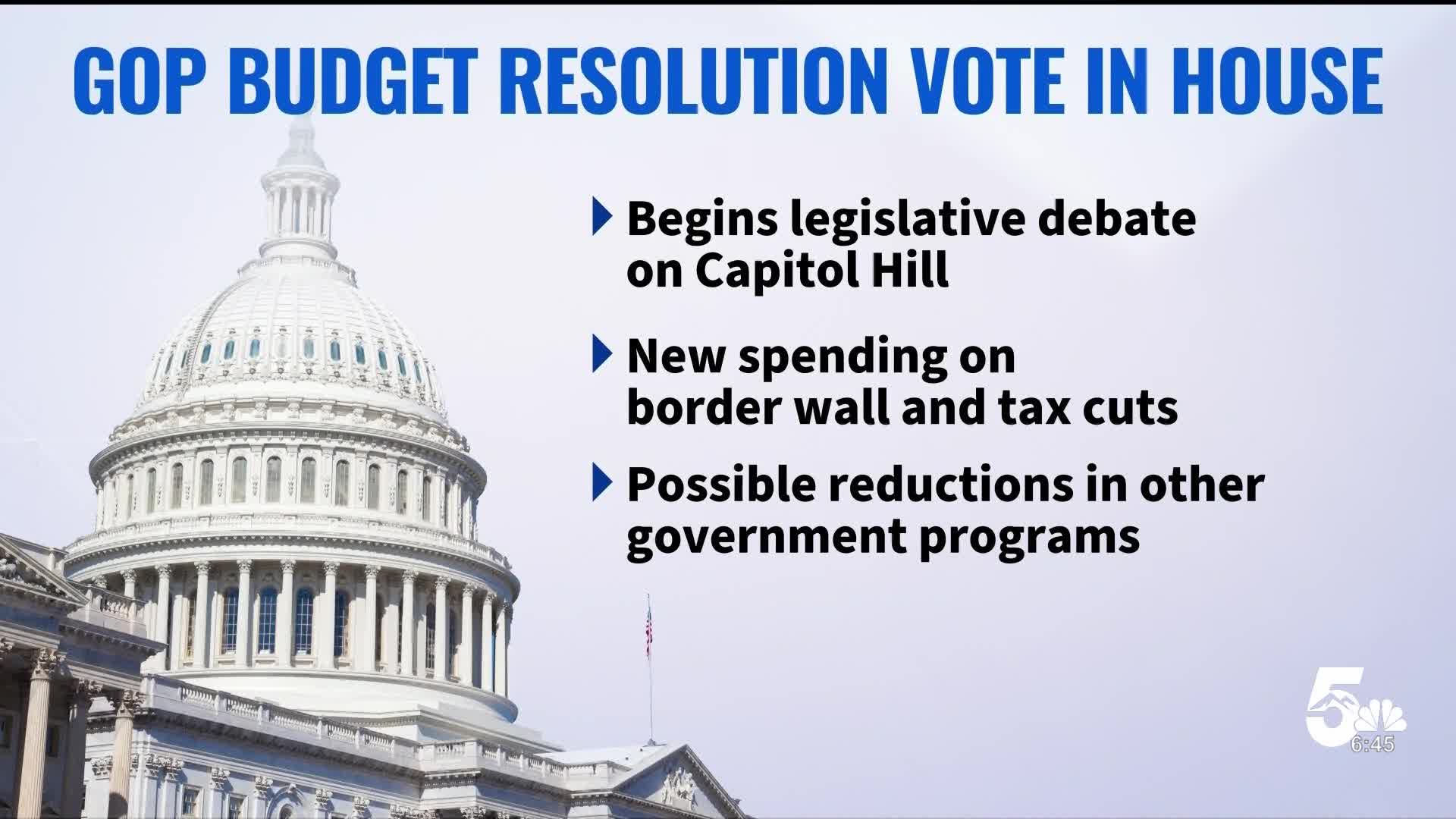 GOP Budget Resolution up for a vote Tuesday, possible reductions in ...