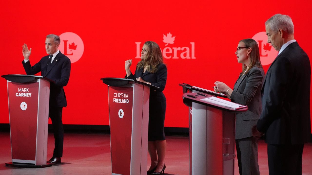 Liberal leadership hopefuls take aim at common target in French debate ...