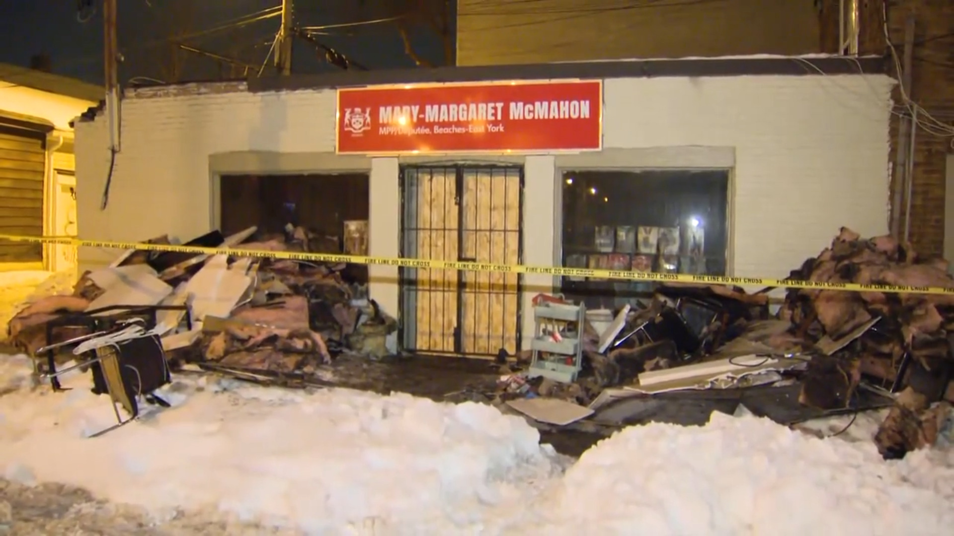 Liberal MPP Mary Margaret McMahon's constituency office burns down
