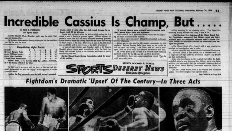 Deseret News archives: Cassius Clay victory dominated the newspaper ...
