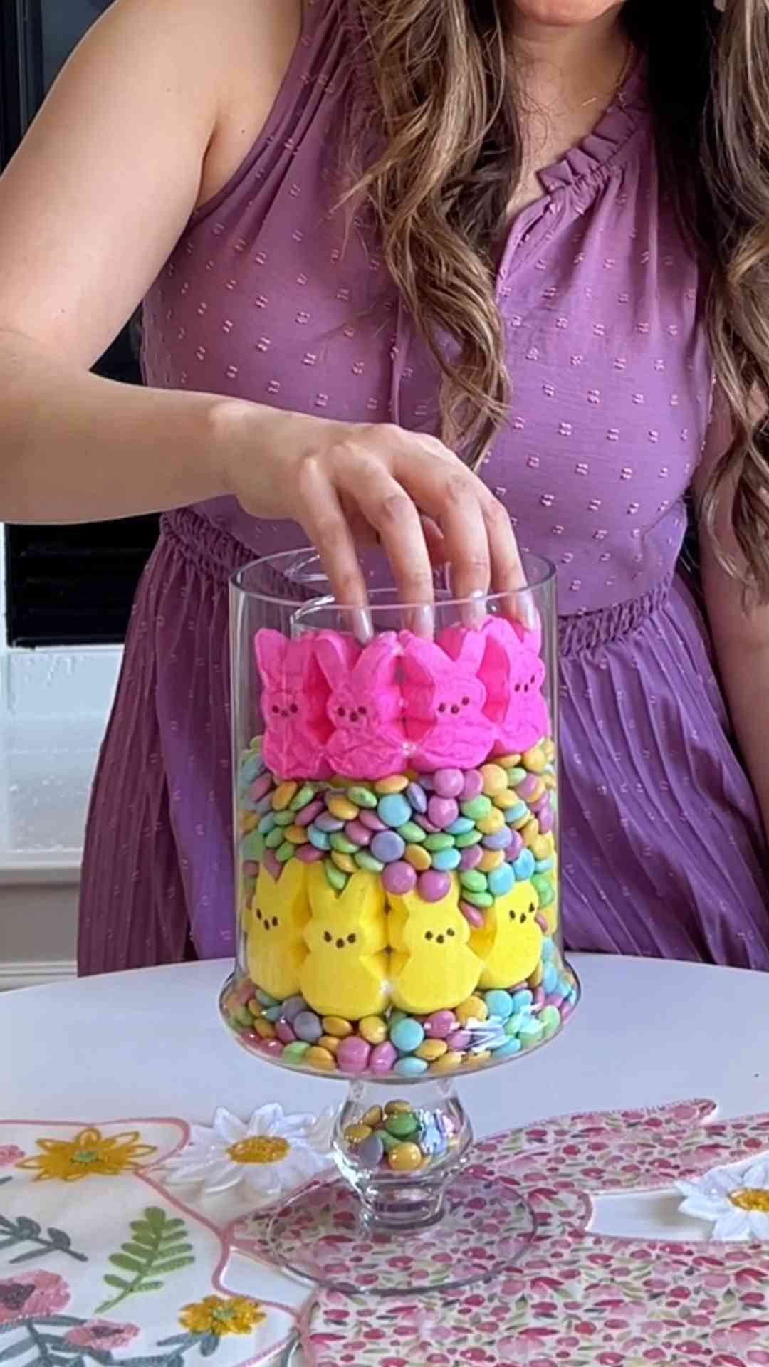 Create a Colorful Peeps and Candy Floral Centerpiece